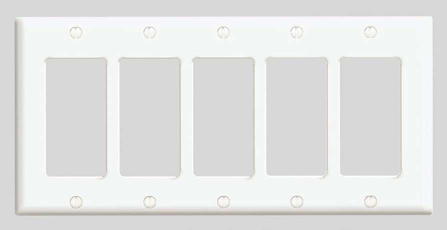 5 Gang White Decora Switch Plate — Greenwood Plaza