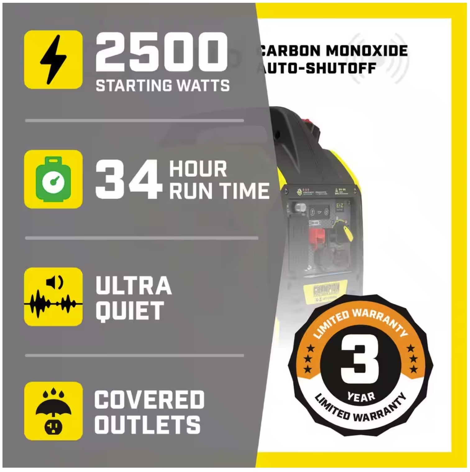 Champion Power Equipment 2500-Watt Ultralight Gasoline and Propane Pow ...